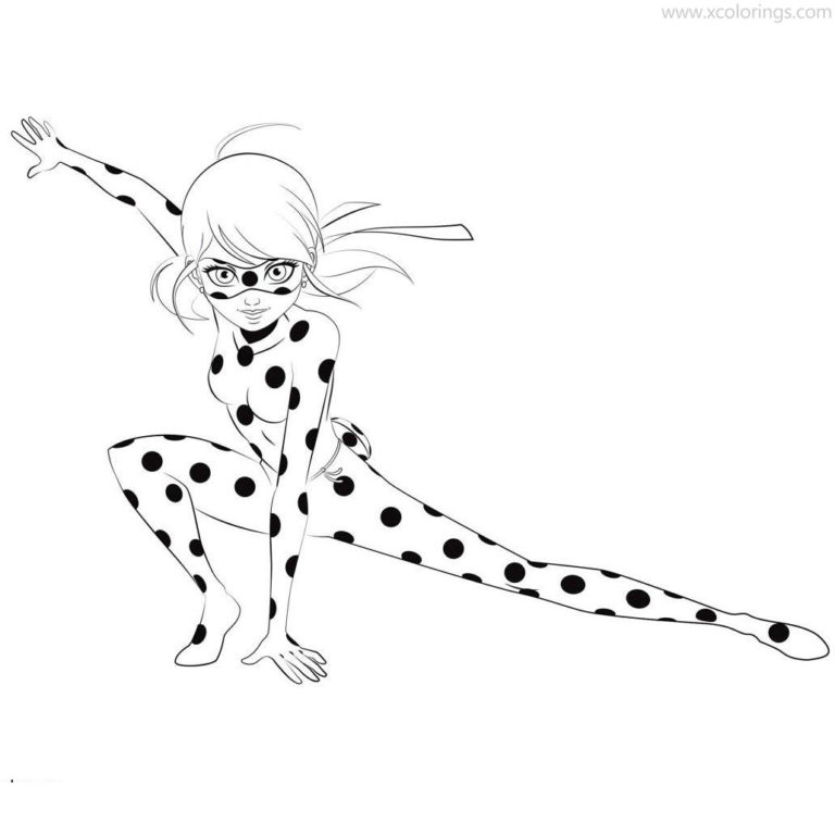 Chibi Miraculous Ladybug Outline Coloring Pages - XColorings.com