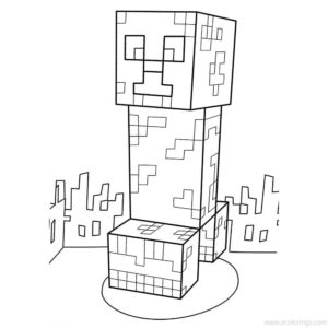 Creeper Coloring Pages with Minecraft Characters - XColorings.com