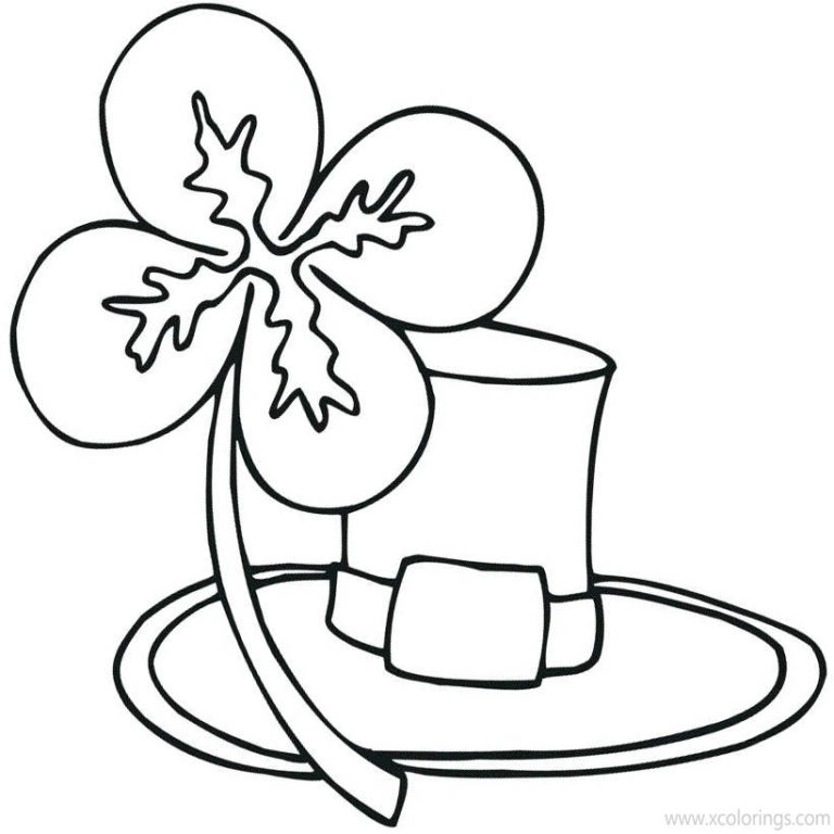 St. Patrick's Day Coloring Pages Snoopy with Shamrock - XColorings.com