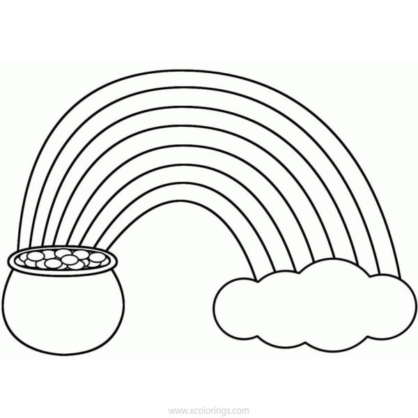 Simple St. Patrick's Day Coloring Pages Rainbow Shamrock - XColorings.com