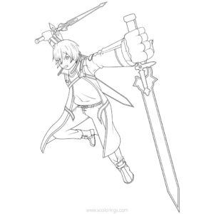Sword Art Online Coloring Pages Kirito and Yuuki Asuna - XColorings.com