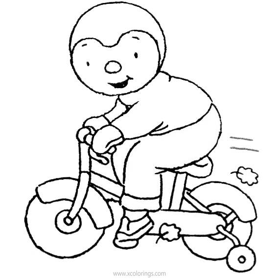 Tchoupi on the Bike Coloring Pages - XColorings.com