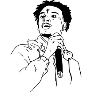 Rapper 21 Savage Coloring Pages Fanart - XColorings.com
