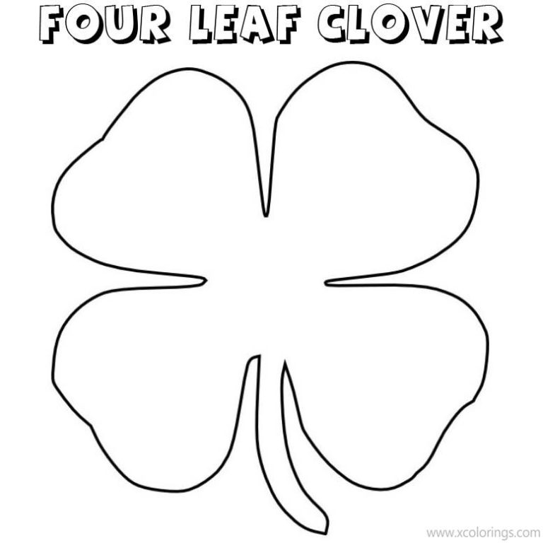 4 Leaf Clover Outline Coloring Pages - XColorings.com