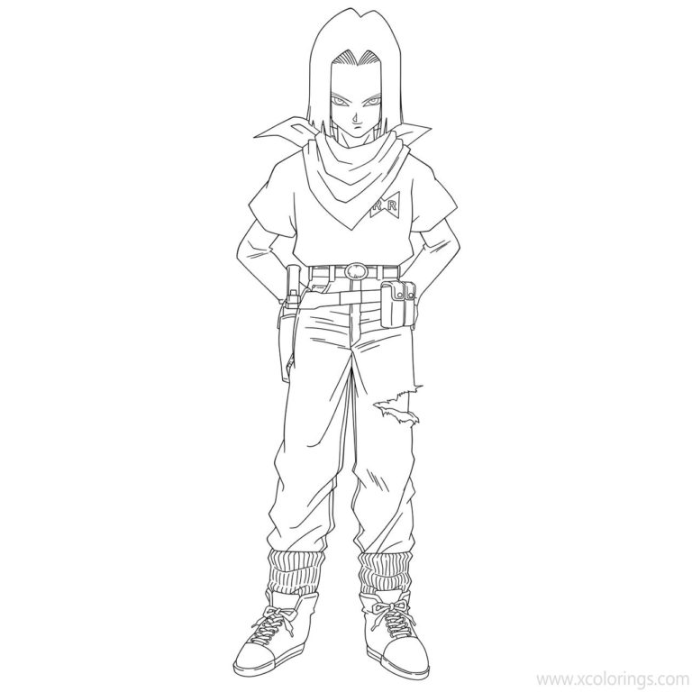 Android 18 Coloring Pages Lineart by lord lucifer kv - XColorings.com
