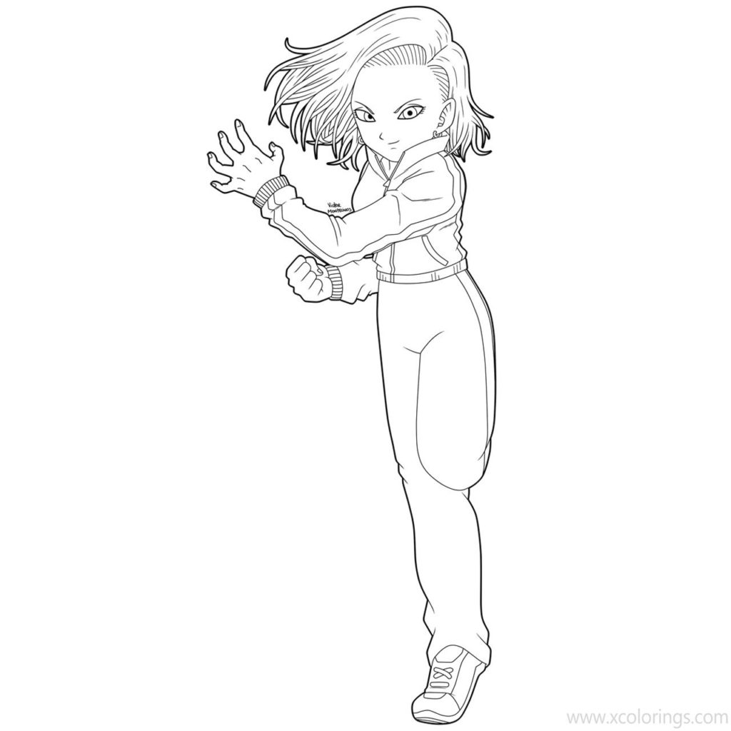 Android 18 Coloring Pages A-17 Lineart by maffo1989 - XColorings.com