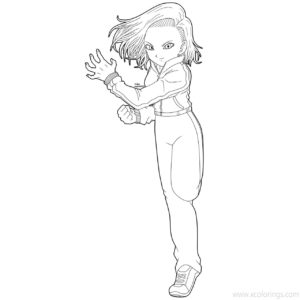 Android 18 Coloring Pages Lineart by lord lucifer kv - XColorings.com