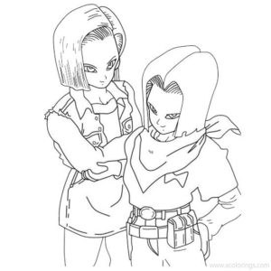 Android 18 Coloring Pages from DBZ - XColorings.com