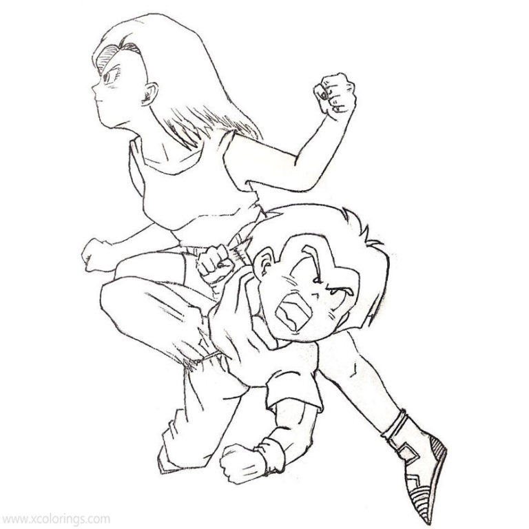 Android 18 Coloring Pages - XColorings.com