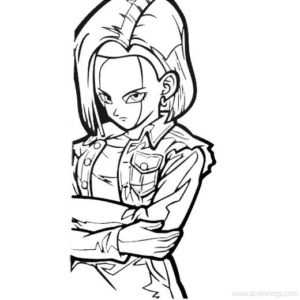 Android 18 Coloring Pages Lineart by lord lucifer kv - XColorings.com