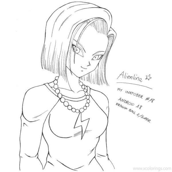 Android 18 Coloring Pages Line Art by victormontecinos - XColorings.com