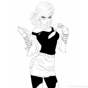 Android 18 Coloring Pages Lineart by lord lucifer kv - XColorings.com