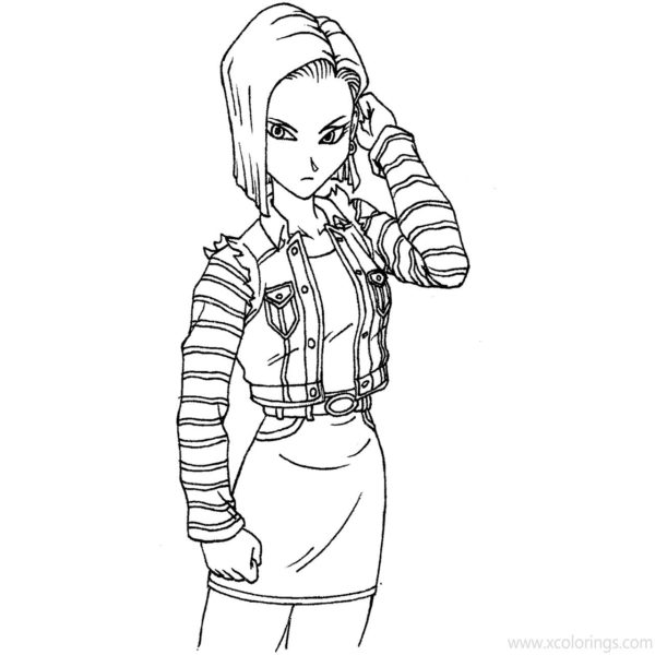 Android 18 Coloring Pages Lineart by lord lucifer kv - XColorings.com