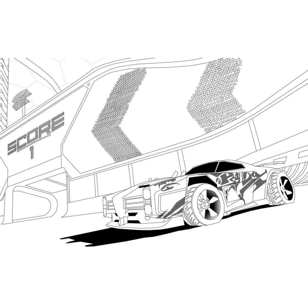 Rocket League Coloring Pages Octane the Racing Car - XColorings.com