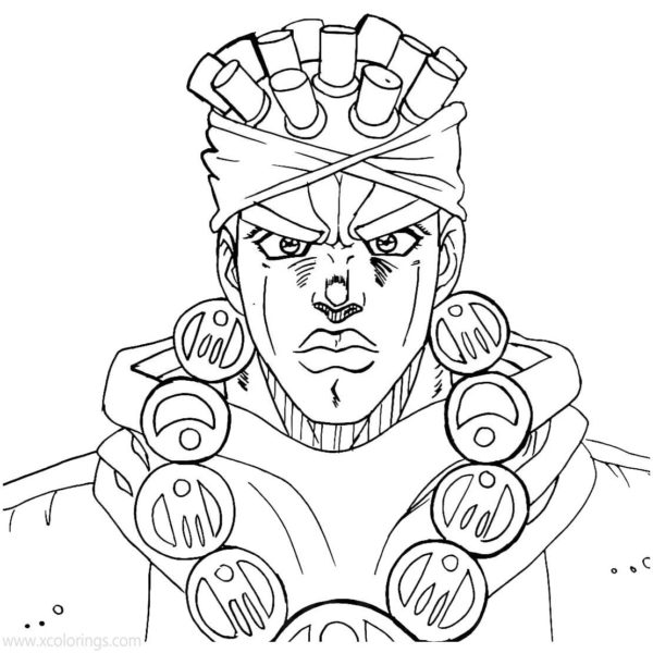 JoJo's Bizarre Adventure Coloring Pages Jotaro Kujo Clipart ...