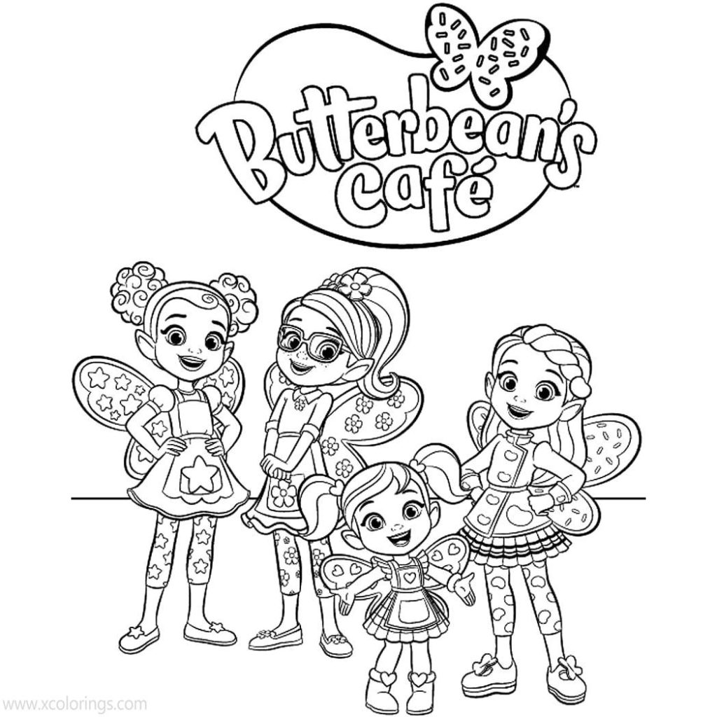 Butterbean's Cafe Coloring Pages Poppy Butterbean Cricket and Dazzle ...