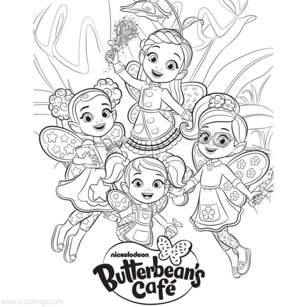 Butterbean's Cafe Coloring Pages Poppy Butterbean Cricket and Dazzle ...