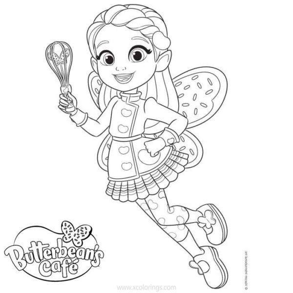Butterbean's Cafe Coloring Pages Cricket with Pizza - XColorings.com