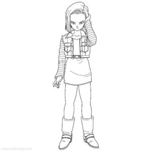 Android 18 Coloring Pages Lineart by lord lucifer kv - XColorings.com