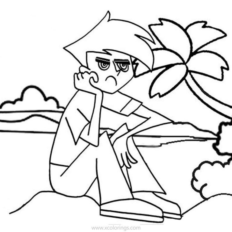 Danny Phantom Coloring Pages Superhero Flying Over the City ...