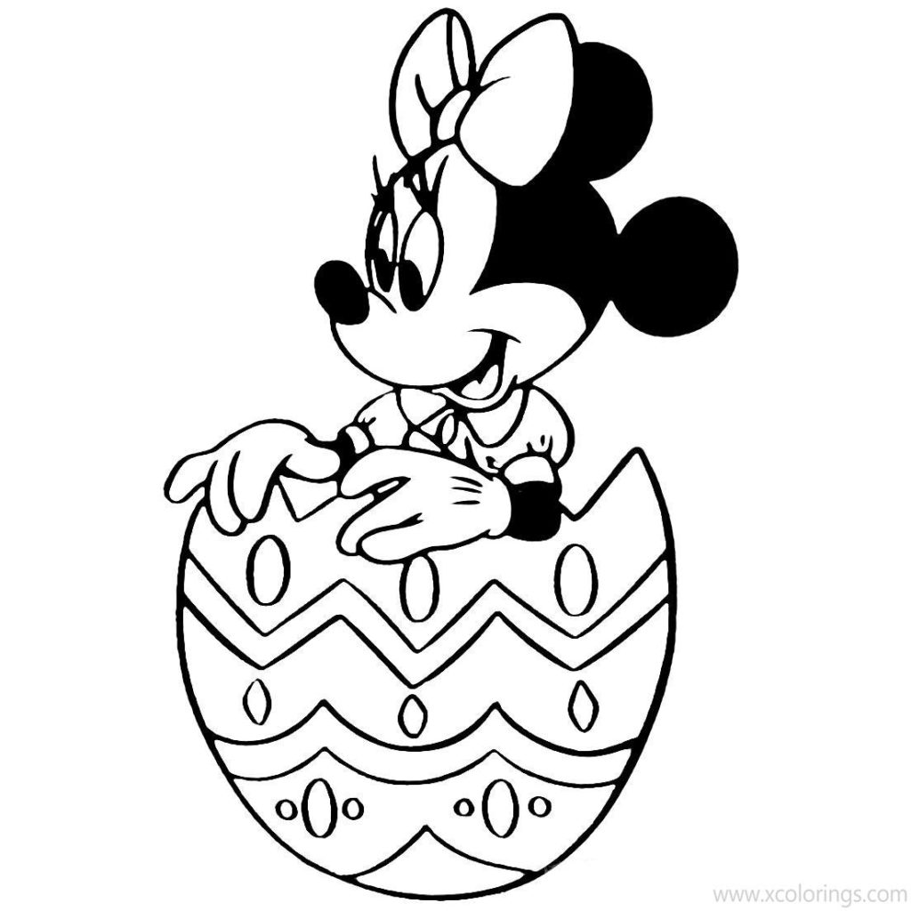 Disney Easter Coloring Pages Daisy Duck and Easter Eggs - XColorings.com