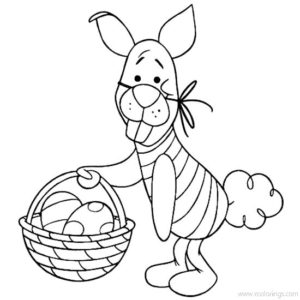 Disney Winnie The Pooh Easter Coloring Pages Eeyore with Easter Eggs ...