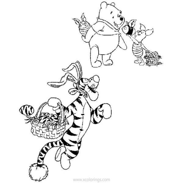 Disney Winnie The Pooh Easter Coloring Pages Eeyore with Easter Eggs ...