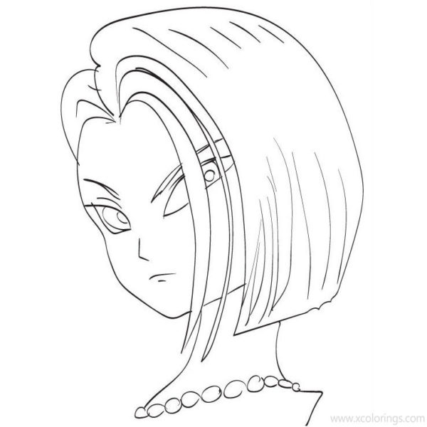 Android 18 Coloring Pages from Dragon Ball Z - XColorings.com