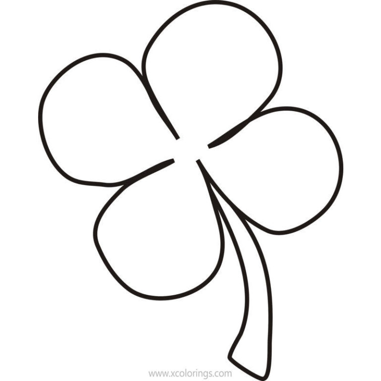 Four Leaf Clover Coloring Pages Printable - XColorings.com
