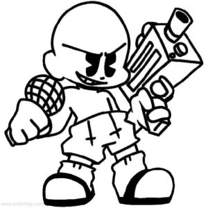 Whitty from Friday Night Funkin Coloring Pages - XColorings.com