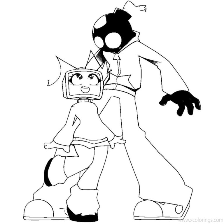 Friday Night Funkin Coloring Pages Girlfriend Lineart - XColorings.com