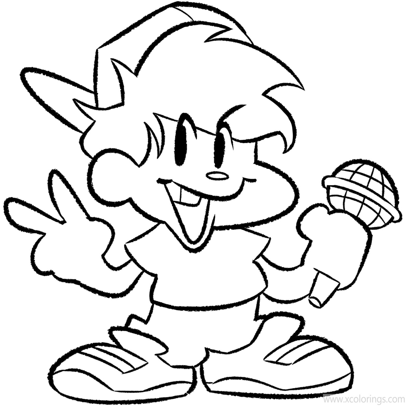 Friday Night Funkin Coloring Pages Whitty - XColorings.com