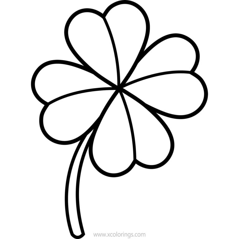 Four Leaf Clover Coloring Pages for St. Patrick's Day - XColorings.com