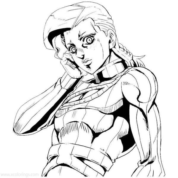 JoJo's Bizarre Adventure Coloring Pages Rohan Kishibe - XColorings.com