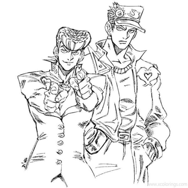 JoJo's Bizarre Adventure Coloring Pages Mir and Dio - XColorings.com