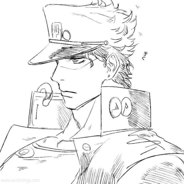 Jotaro Platinum Jojos Kujo Chariot Noriaki Sketch Coloring Page