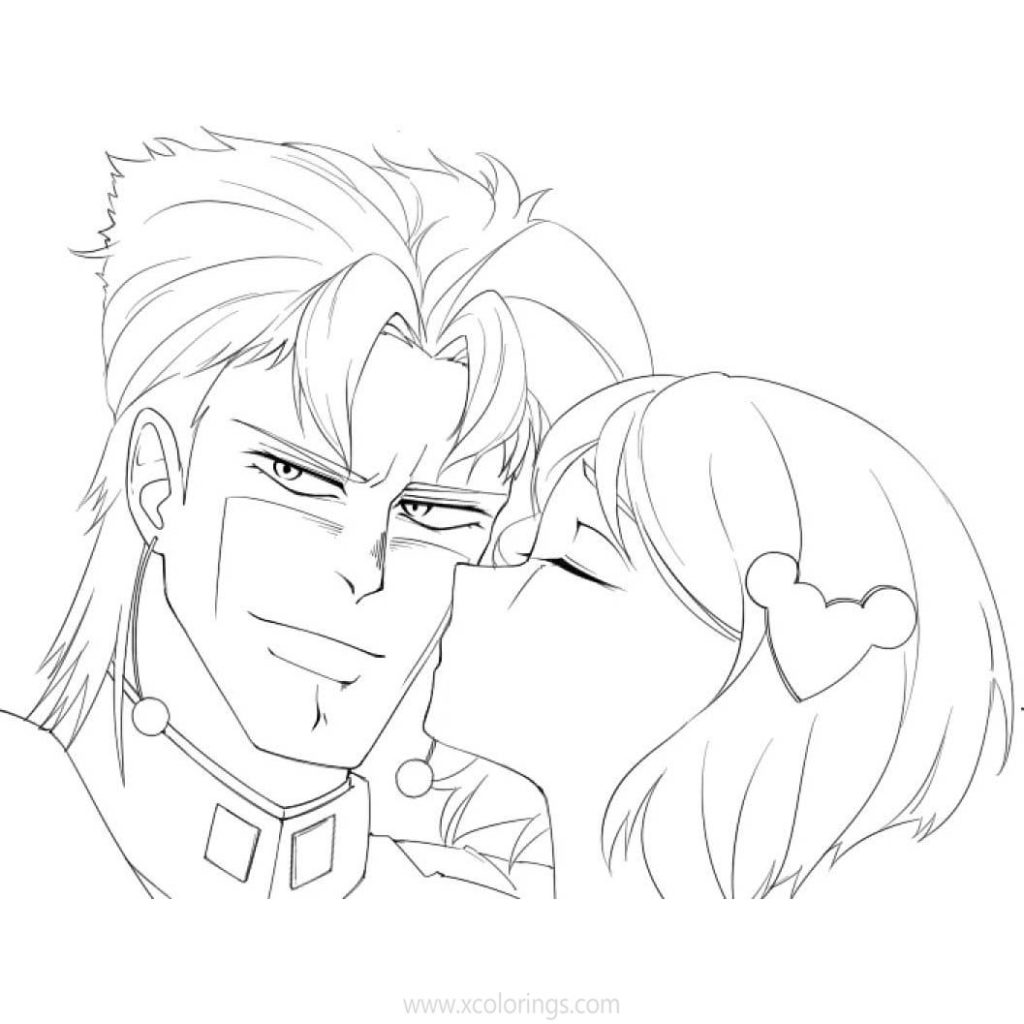 JoJo's Bizarre Adventure Coloring Pages Mir and Dio - XColorings.com