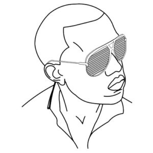 Kanye West Coloring Pages Outline - XColorings.com
