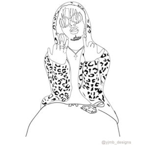 Lil Pump Coloring Pages Black and White - XColorings.com