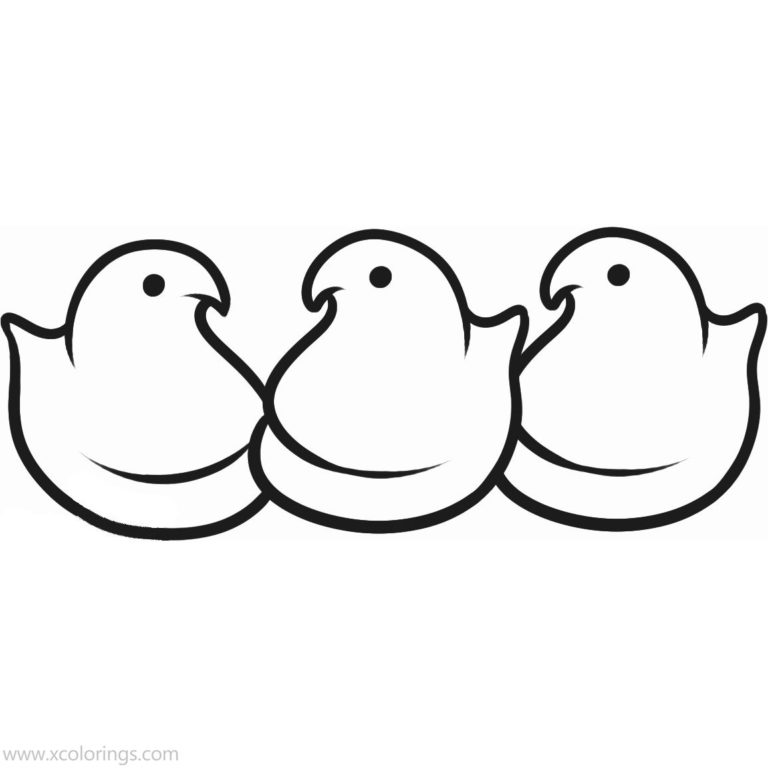 Peeps Chick and Bunny Coloring Pages - XColorings.com