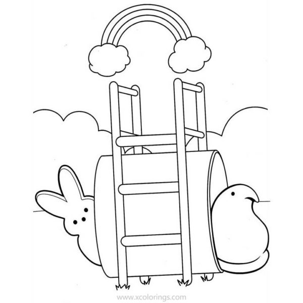Marshmallow Peeps Coloring Pages Chicks - XColorings.com