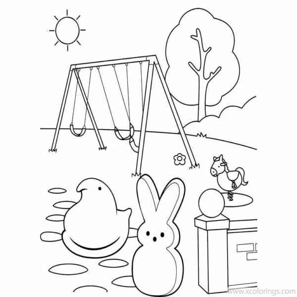 Marshmallow Peeps Coloring Pages Bunnies - XColorings.com