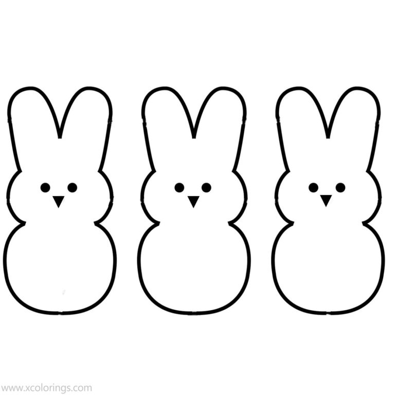Marshmallow Peeps Coloring Pages Bunnies - XColorings.com