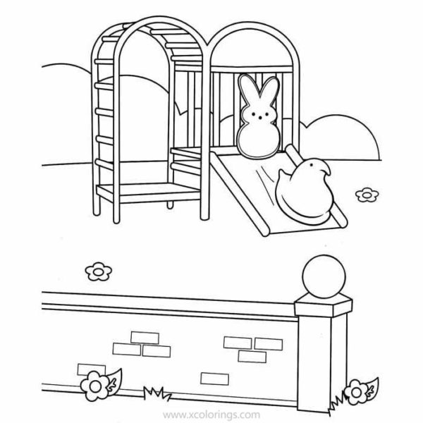 Peeps Coloring Pages Bunnies Template - XColorings.com