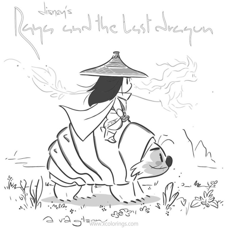 Raya And The Last Dragon Coloring Pages Raya with Sword - XColorings.com