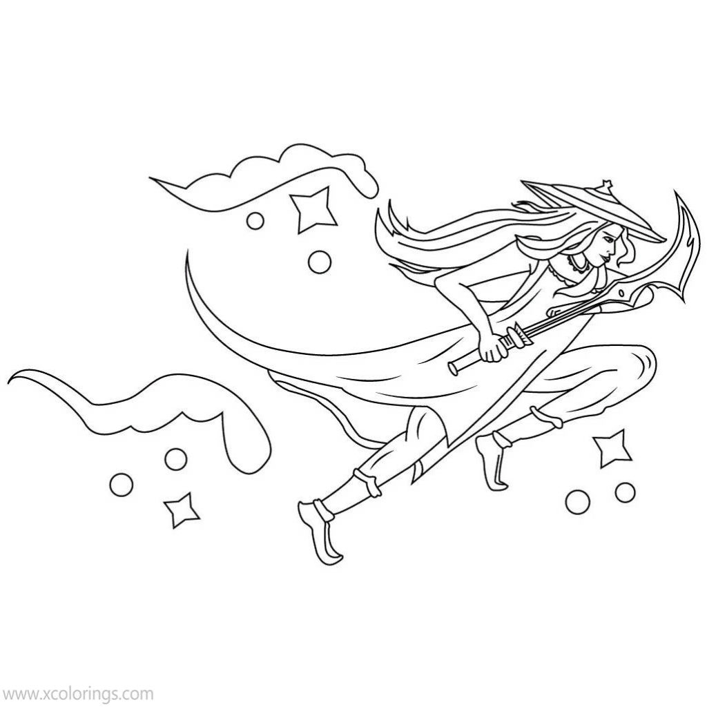 Raya And The Last Dragon Coloring Pages Outline - XColorings.com