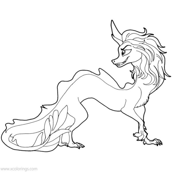 Raya And The Last Dragon Coloring Pages Raya with Sword - XColorings.com