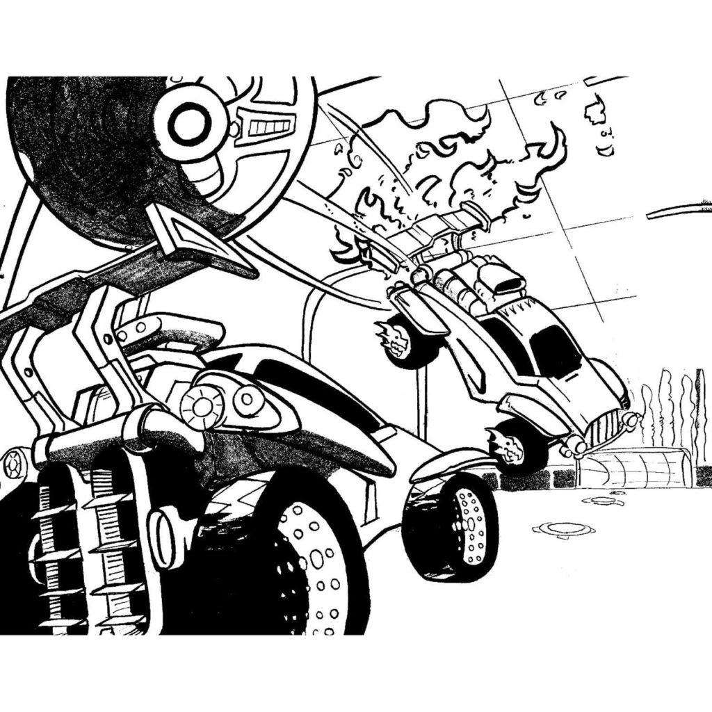 Rocket League Coloring Pages Octane the Racing Car - XColorings.com