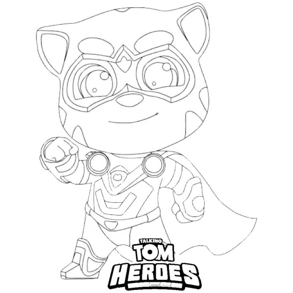 Talking Tom Heroes Coloring Pages Angela Tom and Hank - XColorings.com