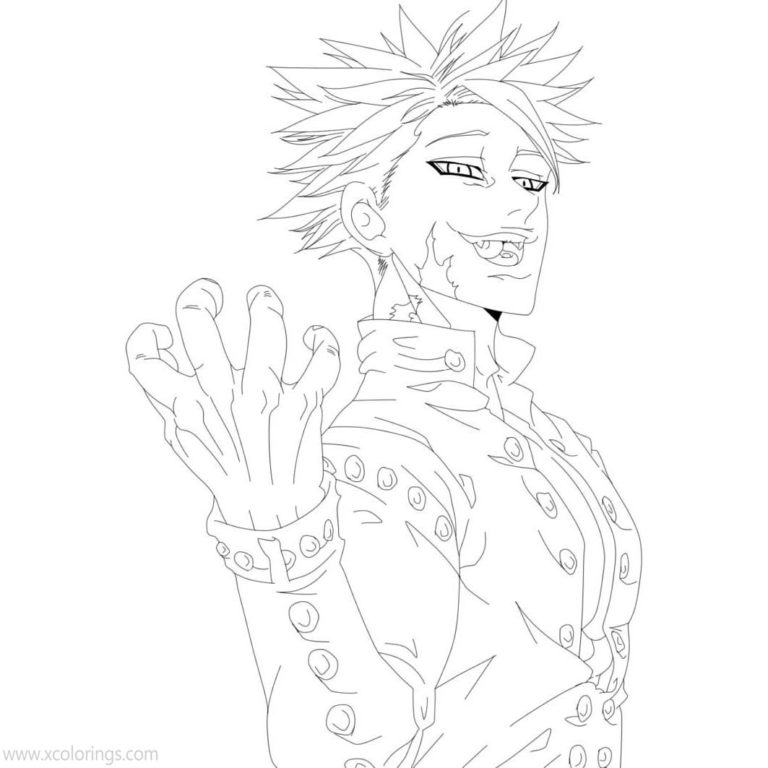 The Seven Deadly Sins Coloring Pages Meliodas Sketch - XColorings.com